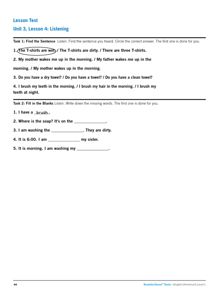 Unit 3, Lesson 4 Test | PDF