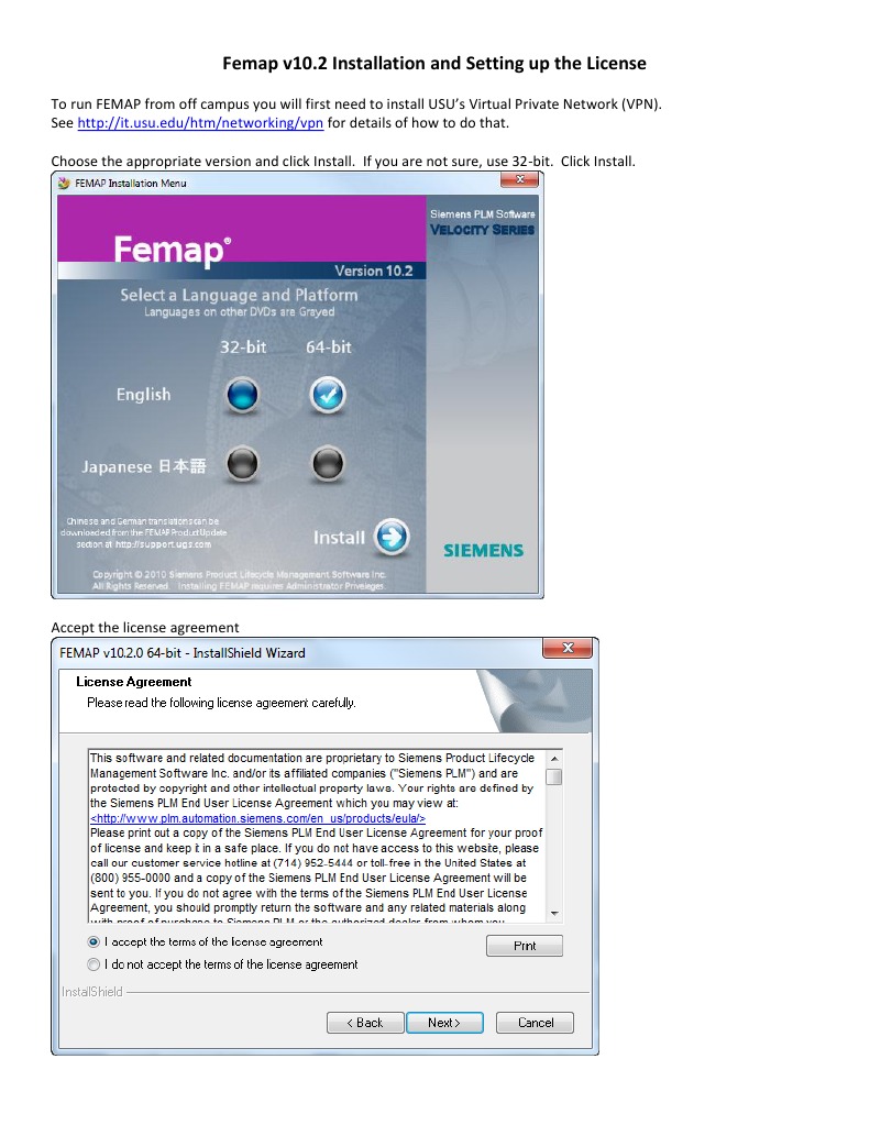 Femap v10.2 Installation and Setting Up The License | PDF
