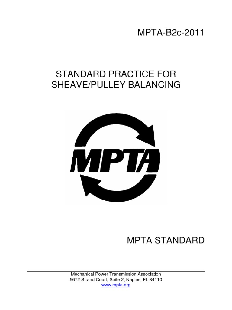 Standar Practice Sheave Pulley Balancing | PDF | Belt (Mechanical ...