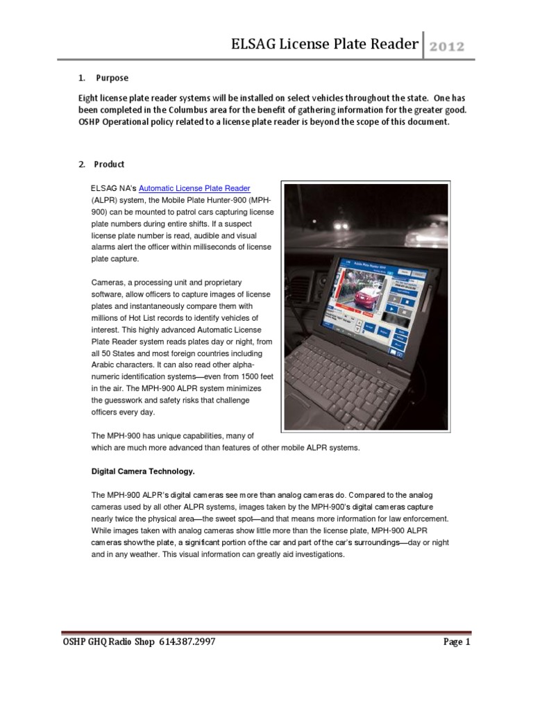 ELSAG OSHP Installation | PDF | Camera | Transport