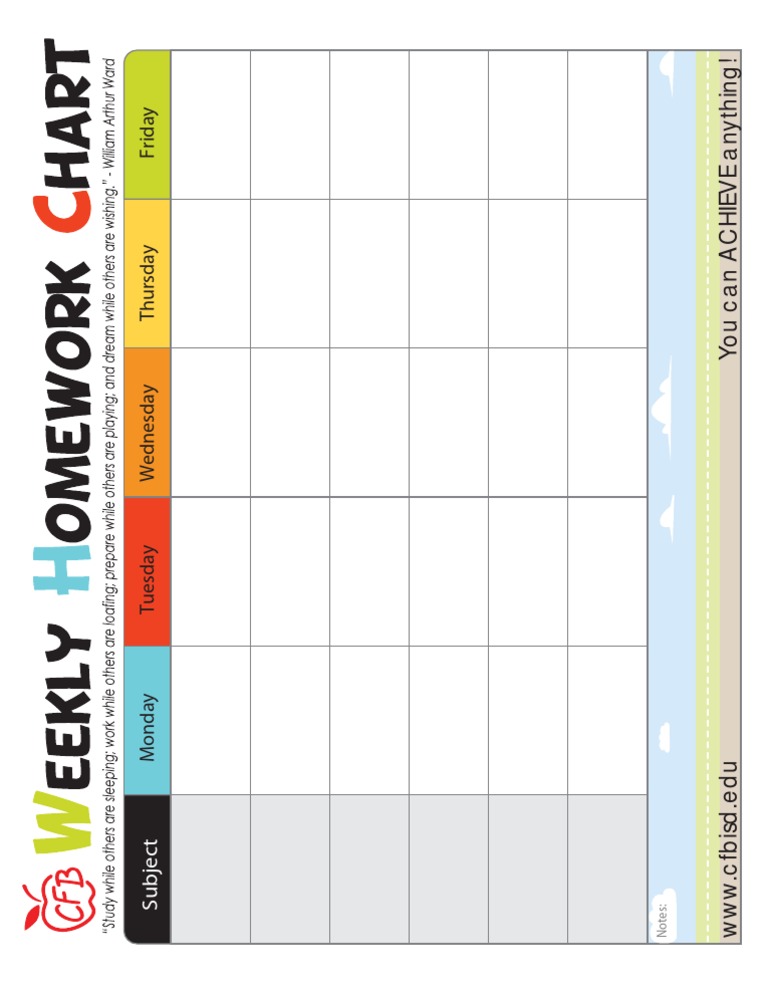 Homework Chart | PDF