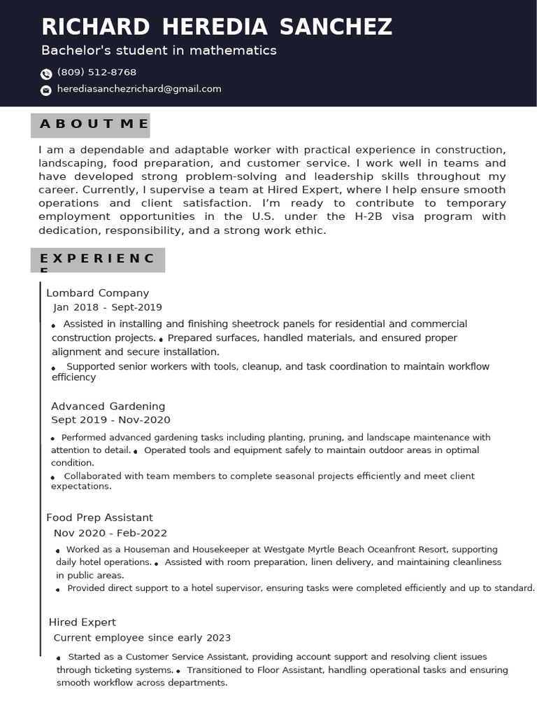 Richard Heredia CV | PDF