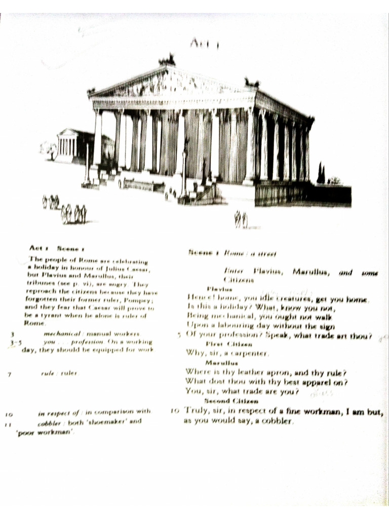 Julius Caesar Act 1 Scene 1 and 2 | PDF