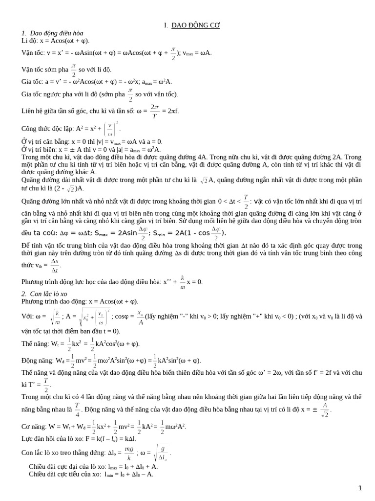 He Thong Cong Thuc VL 11 | PDF