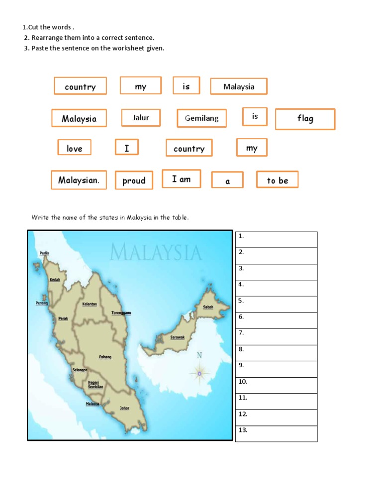 Malaysia States Flag Worksheet | PDF | Home & Garden
