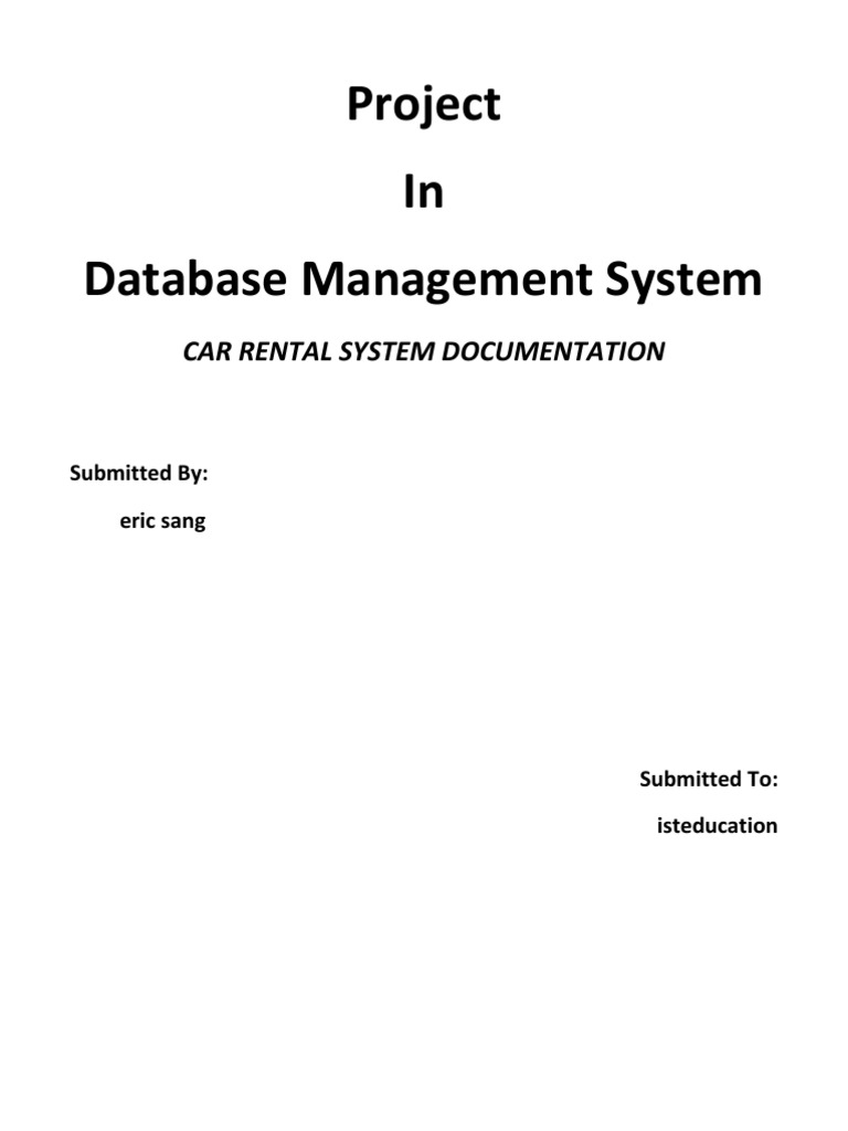 Car Rental System Documentation | PDF | Renting | Car Rental