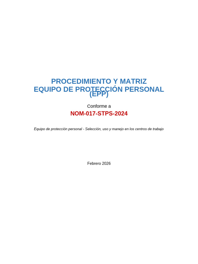 Procedimiento Matriz EPP NOM 017 STPS 2024 1 | PDF | Soldadura ...