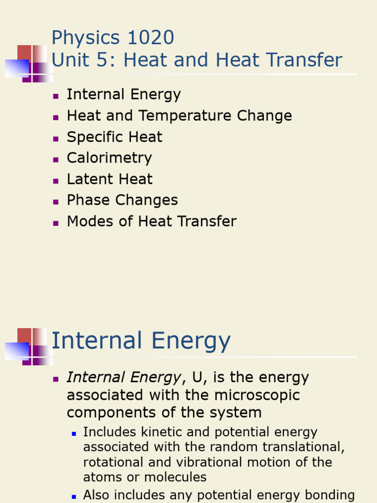 PHYS1020 PPT Unit 5 Heat and Heat Transfer | PDF | Heat | Phase (Matter)