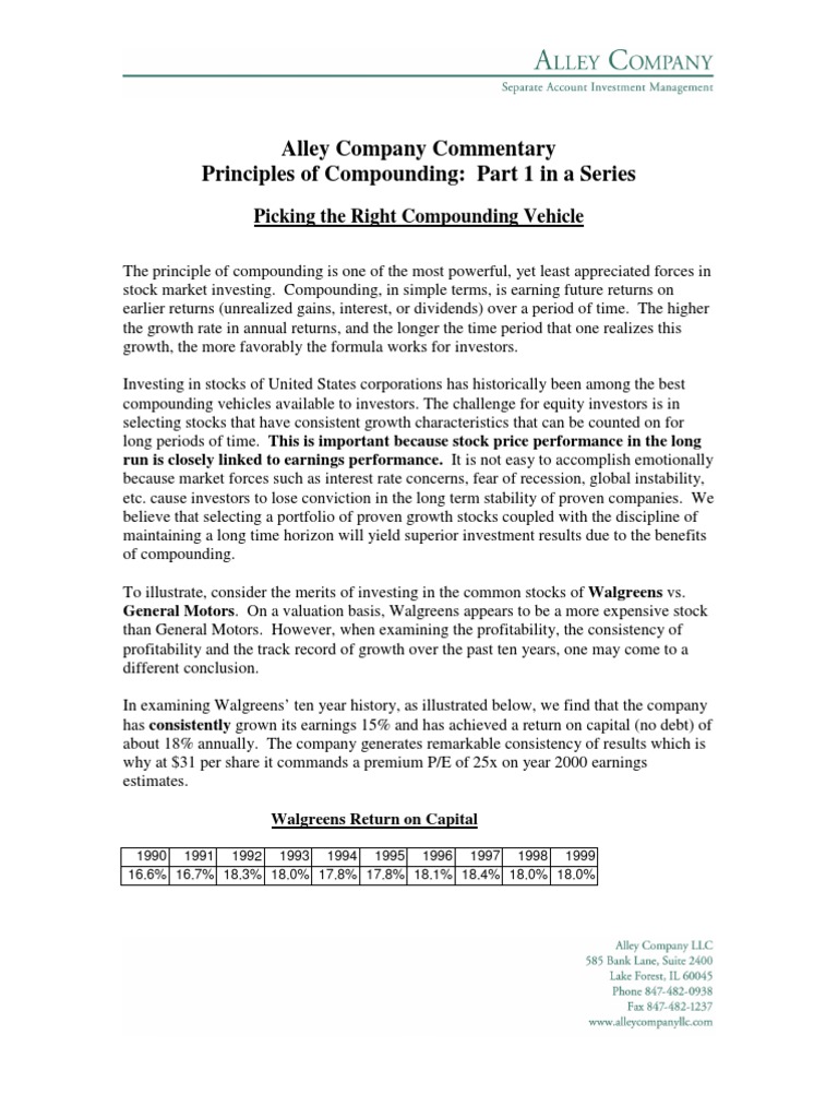 Principle Compounding 1 | PDF | Investor | Investing