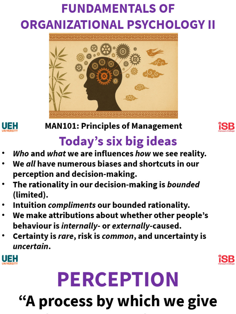 MAN101 - Session 4 - Fundamentals of Organizational Psychology II | PDF ...