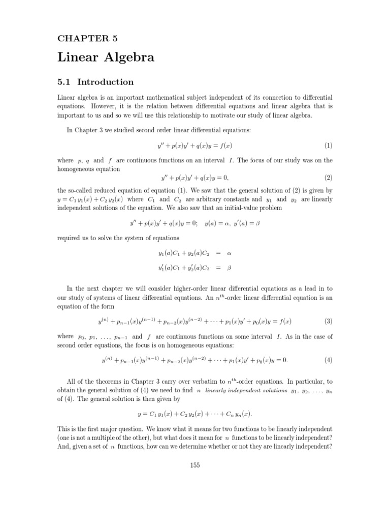 Chapter 5 | PDF | Matrix (Mathematics) | System Of Linear Equations