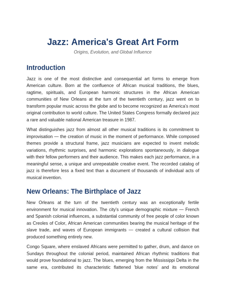 05 The History of Jazz | PDF | Jazz | African American Music