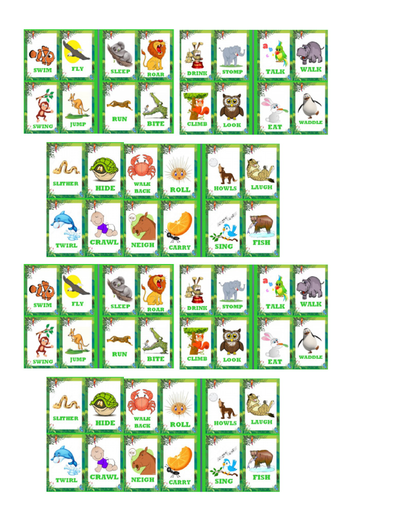 Action Verbs Animals | PDF