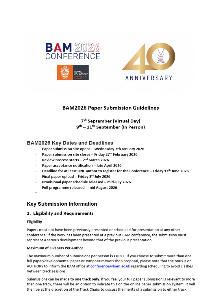 BAM2026 Paper Submission Guidelines | PDF