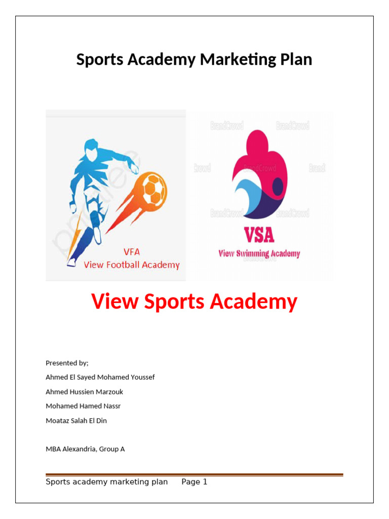 Sports Academy Marketing Plan | PDF | Economics | Marketing