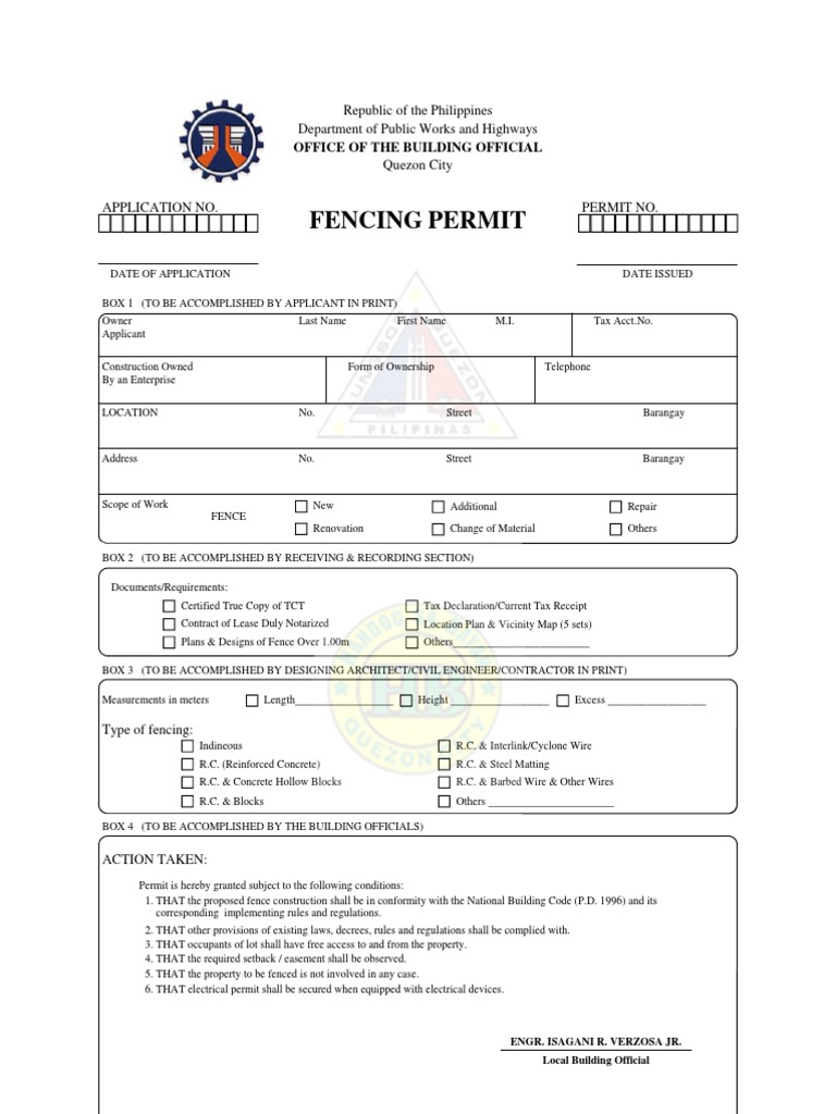 Fencing Permit | Download Free PDF | Fence | Ownership