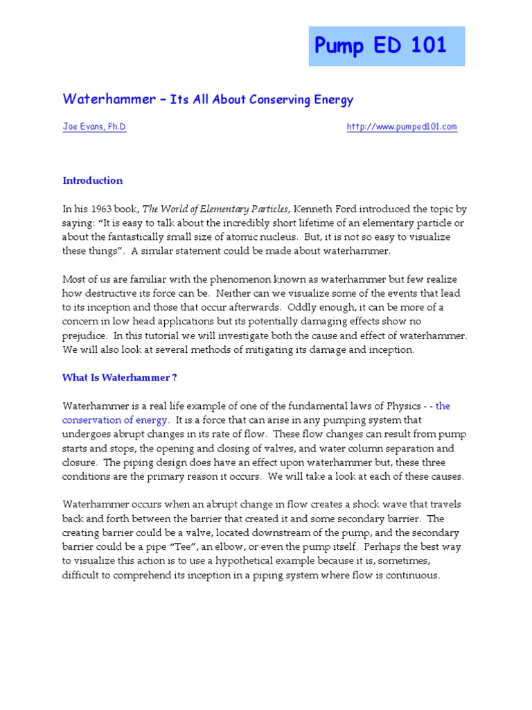 Water Hammer | PDF
