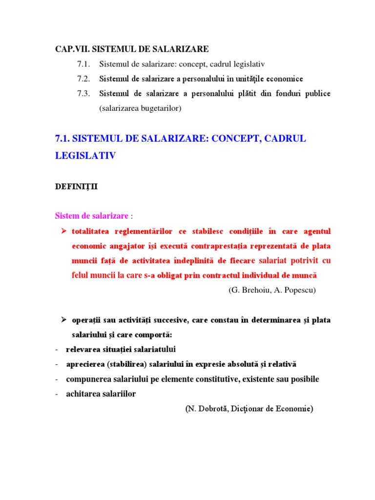 Sistemul de Salarizare A Personalului | PDF