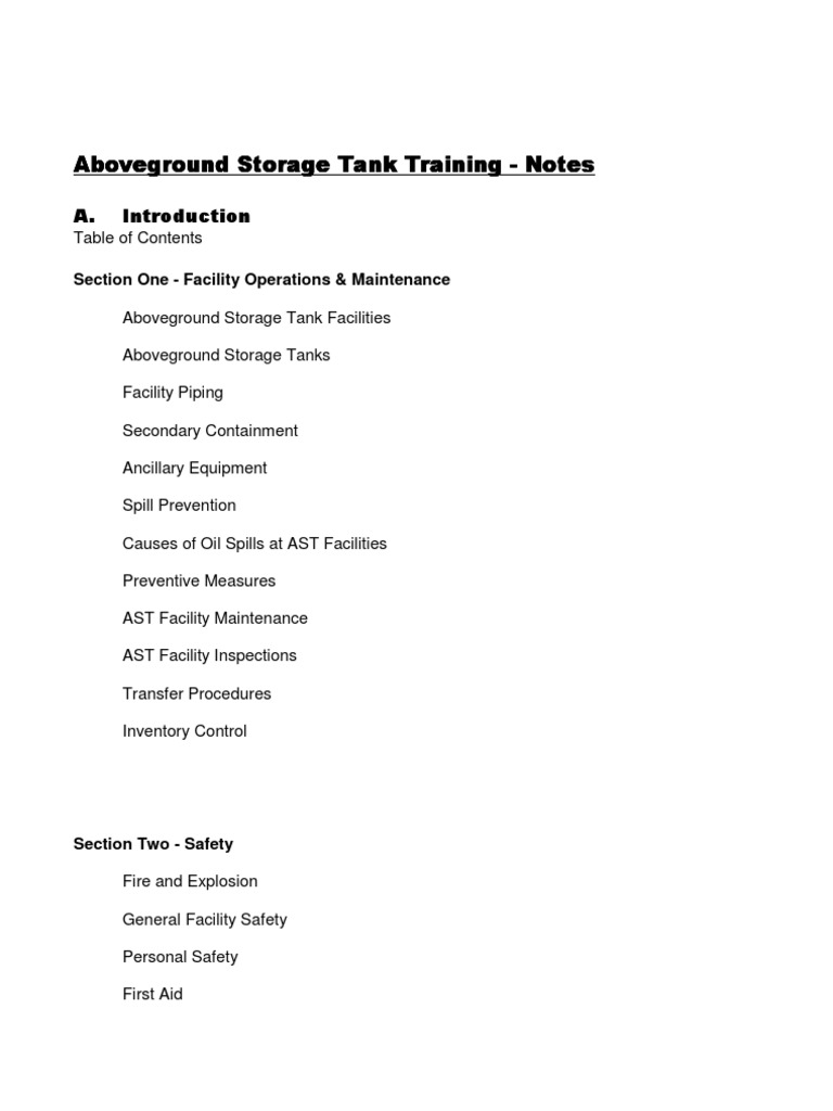 Aboveground Storage Tank Training Rev 1 | PDF | Oil Spill | Leak