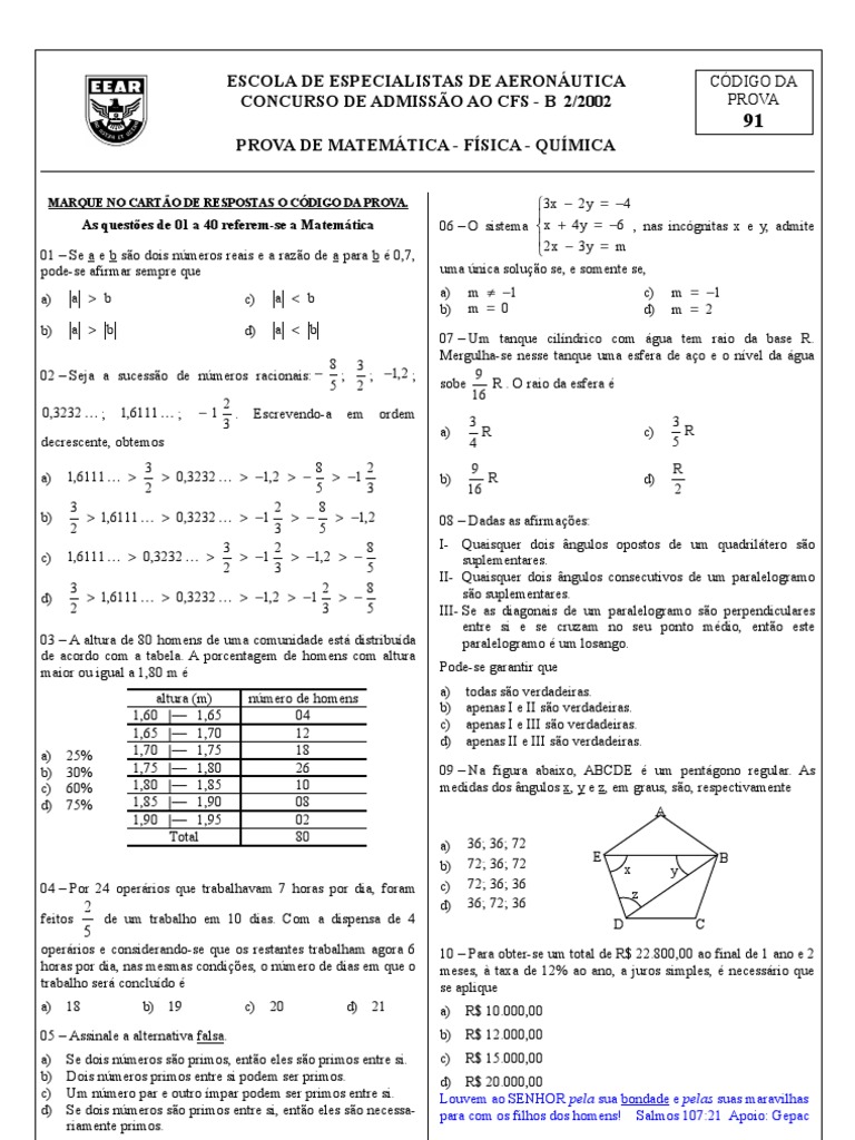 Provas Eear | PDF | Triângulo | Magnetismo