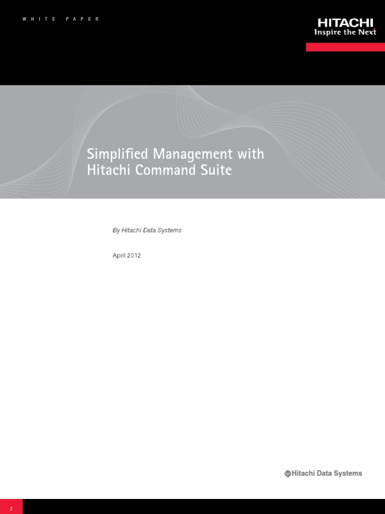 Simplified Management With Hitachi Command Suite Application Brief ...