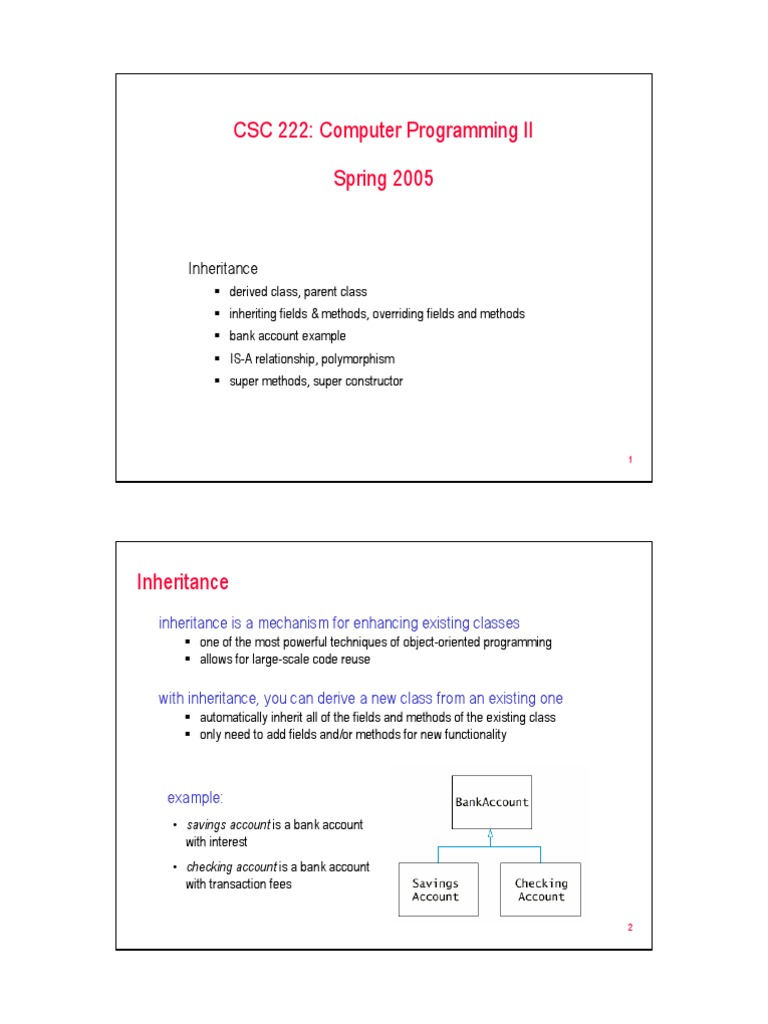 Inheritance Pdf Inheritance Object Oriented Programming Method