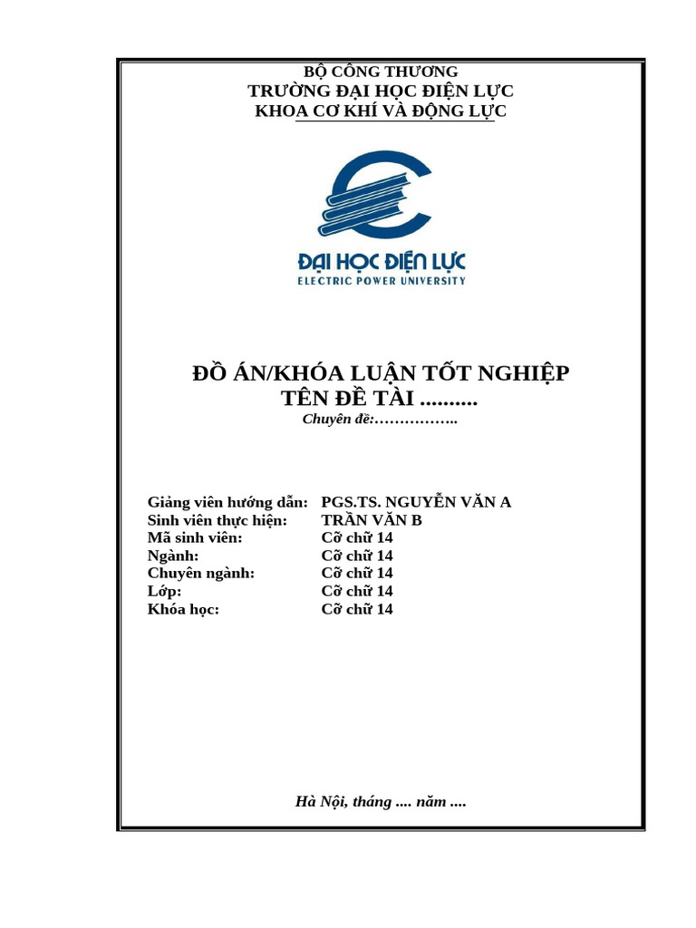 Mau Do An Tot Nghiep | PDF