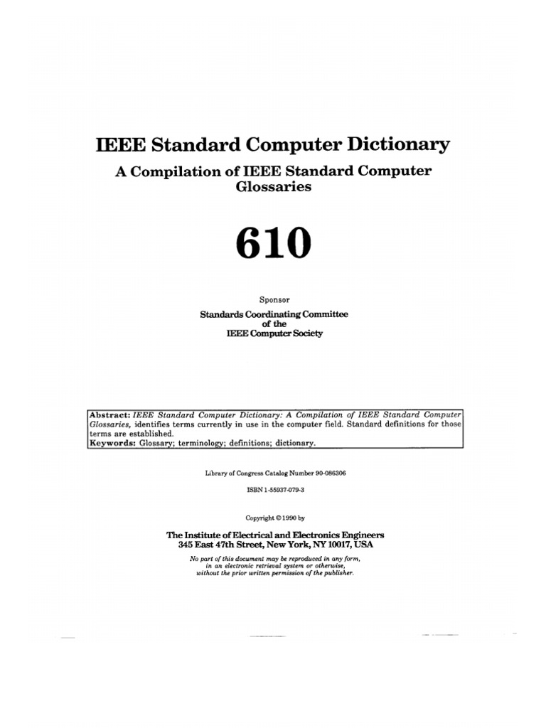 IEEE 610 Standard Computer Dictionary | PDF | Computer Architecture ...