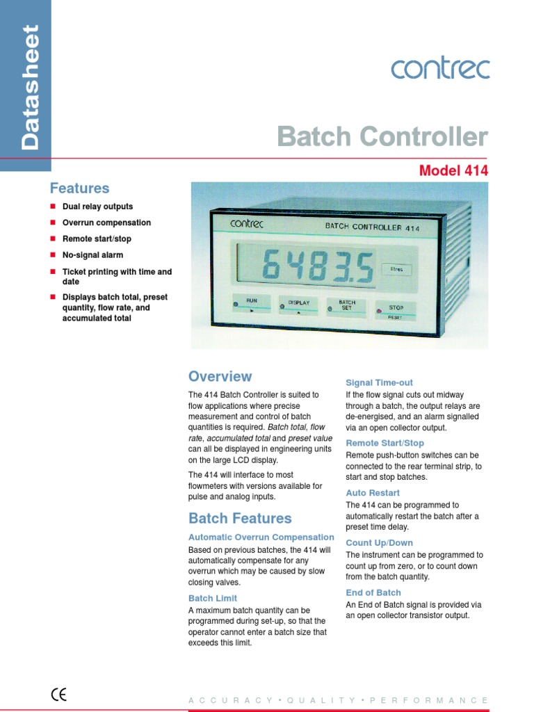Contrec Batch Controller | PDF | Relay | Switch