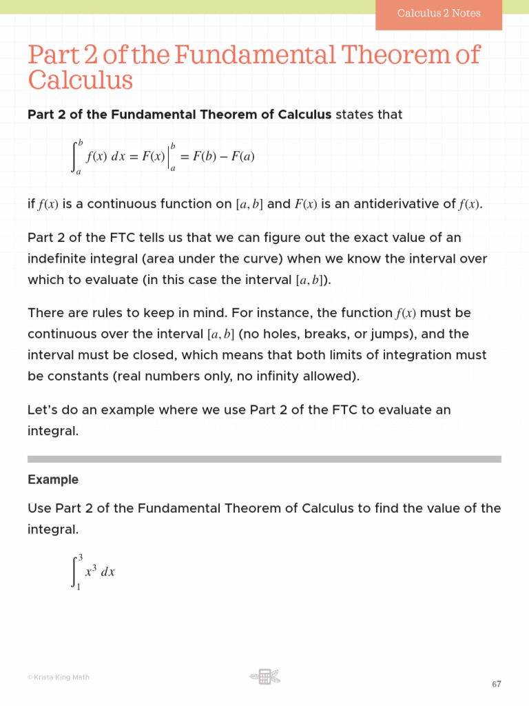 Part 2 of The Fundamental Theorem of Calculus | PDF | Integral | Analysis
