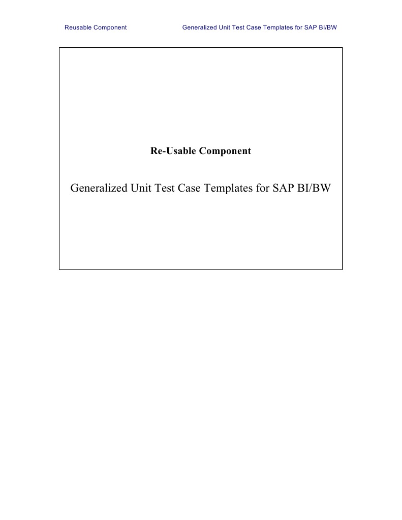 SAP BI Unit Test Case Templates | PDF | Unit Testing | Microsoft Excel