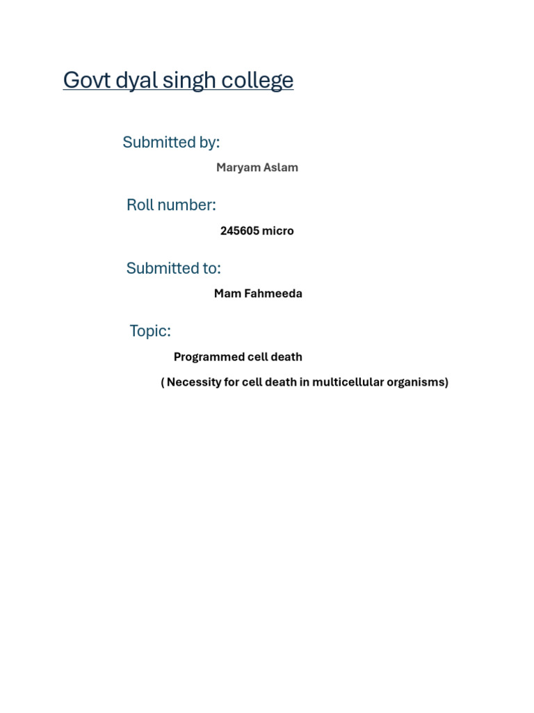 Microbiology (Programmed Cell Death) | PDF | Apoptosis | Signal ...
