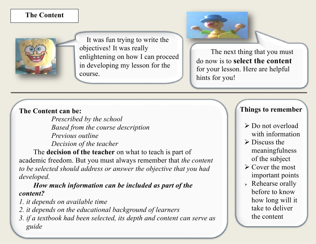 Selecting Content, Teaching Methods, and Generating Meaningful ...