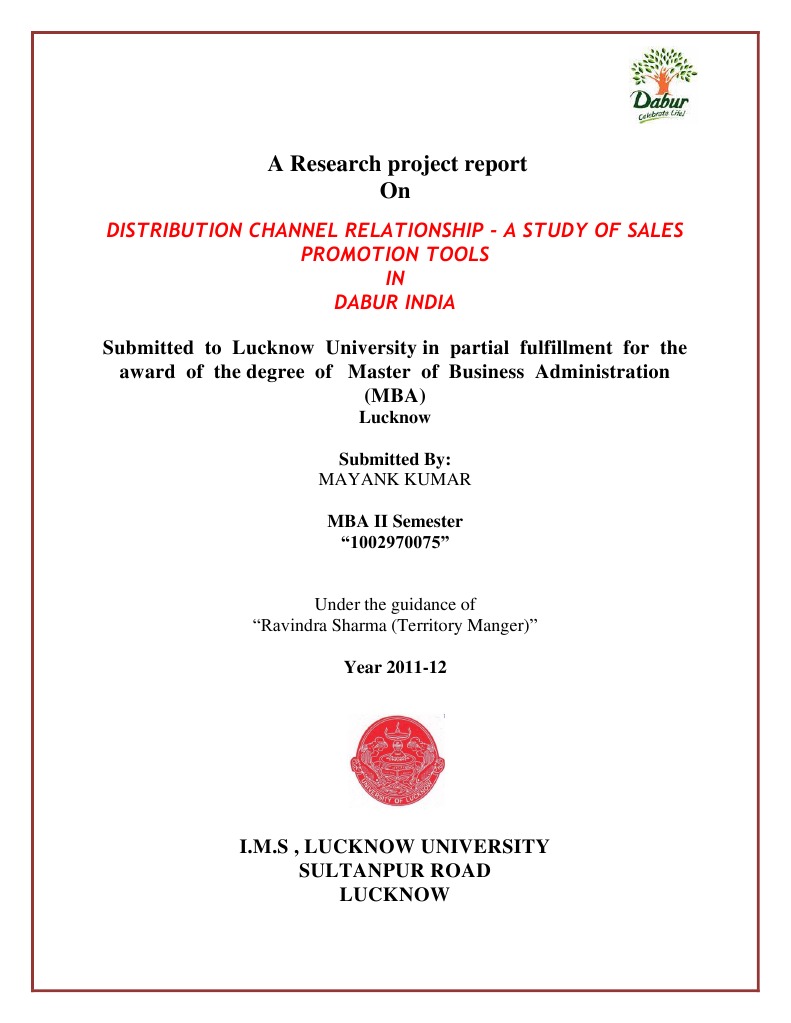 Dabur Project Report | PDF | Herbalism | Ayurveda