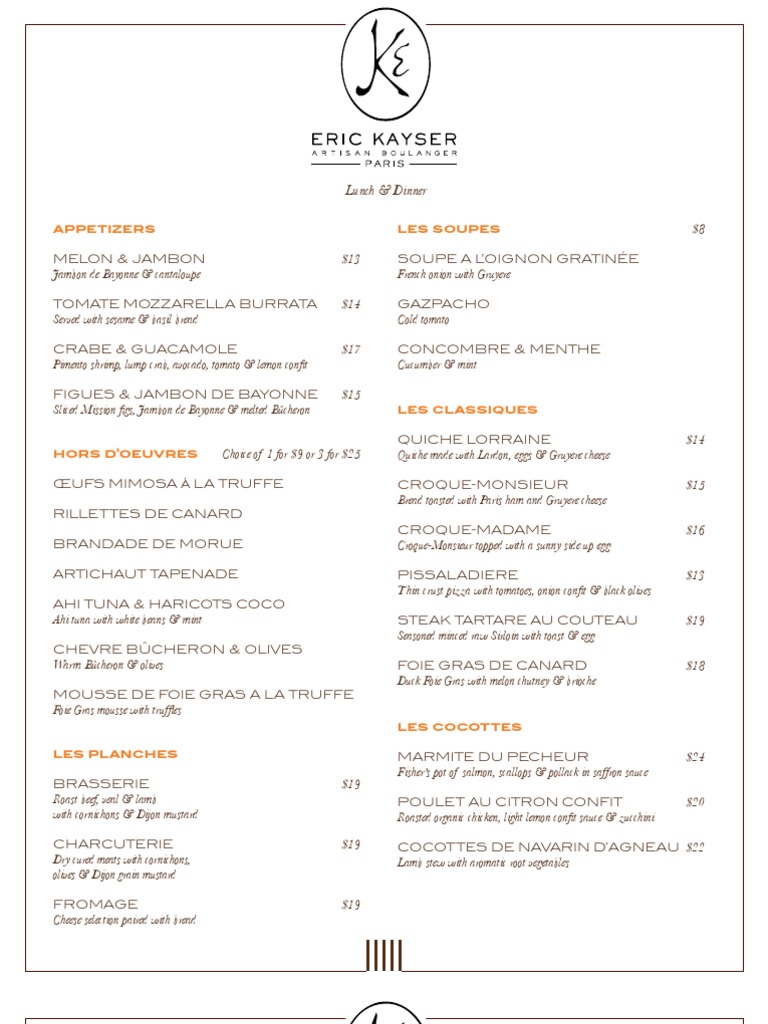 Maison Kayser menu | Salad | Food And Drink