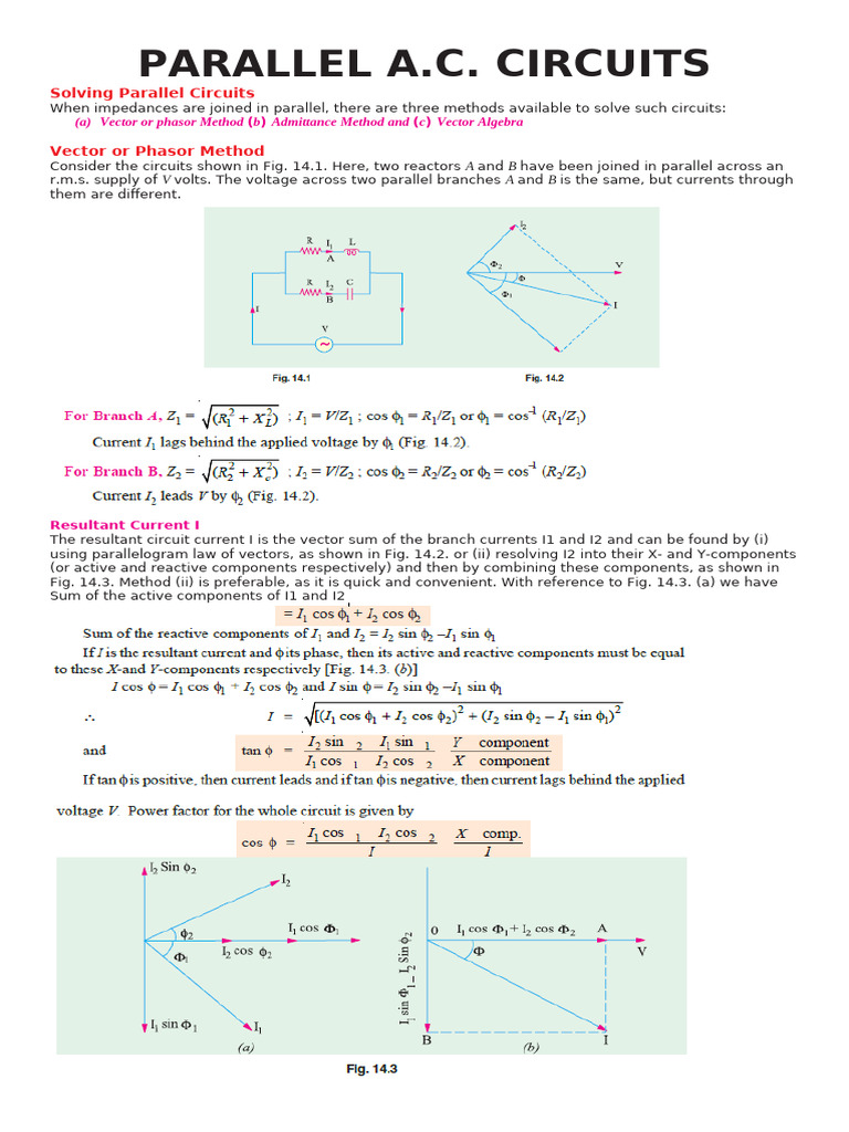 Parallel Ac Circuits | PDF | Electrical Impedance | Series And Parallel ...
