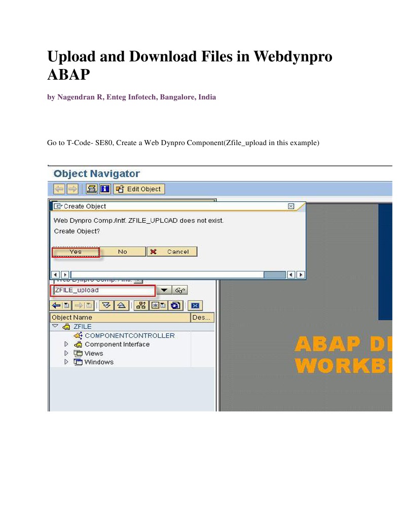 Webdynpro Abap For File Upload | PDF