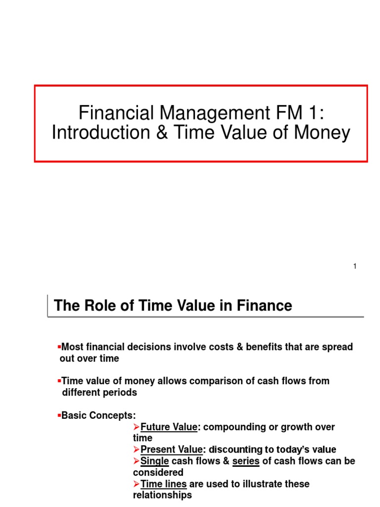 Financial Management FM 1: Introduction & Time Value of Money | PDF ...