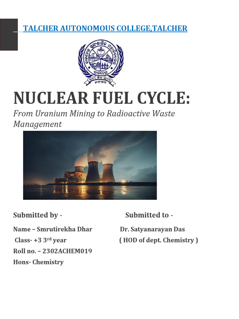 Nuclear Fuel - Project | PDF | Nuclear Power | Nuclear Fuel