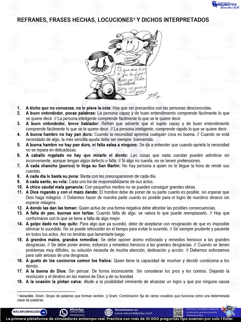 Libro de Dichos - Refranes | PDF