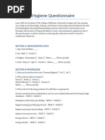 Personal Hygiene Quiz for Students | PDF | Hygiene | Medicine