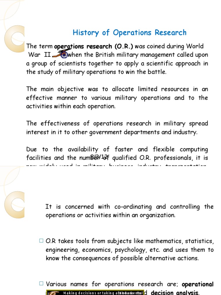 History of Operations Research | PDF | Operations Research | Mathematical Optimization
