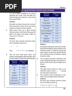Class 10 NCERT Light Solutions | PDF | Mirror | Optics