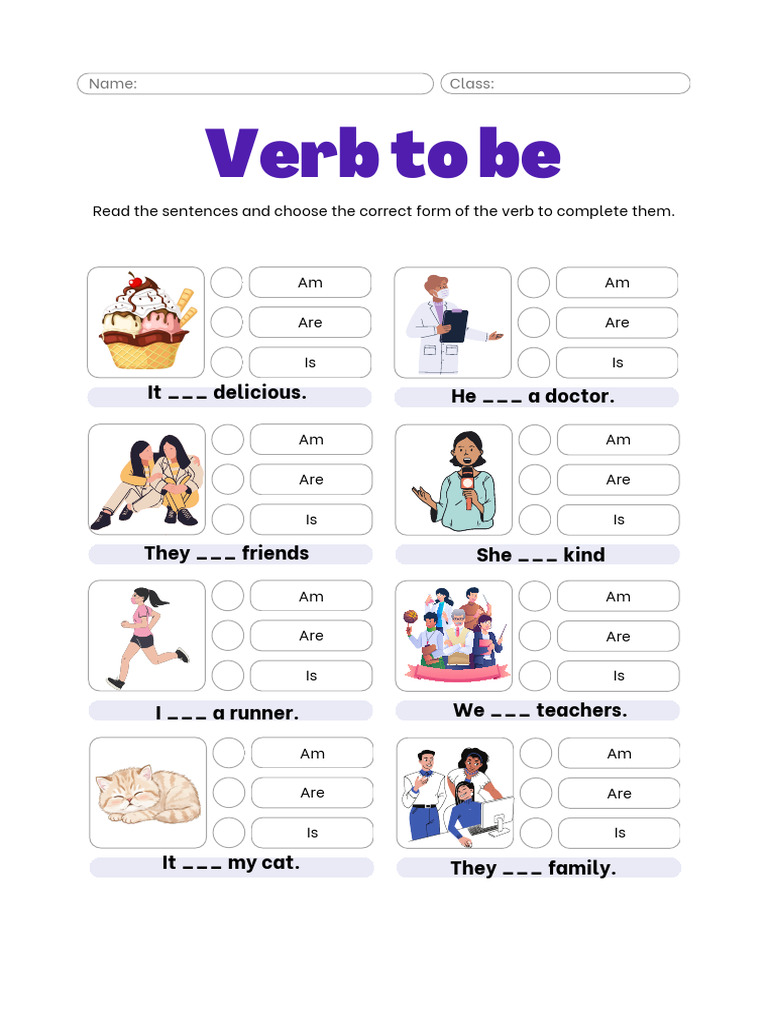 Verb To Be 2nd Grade | PDF