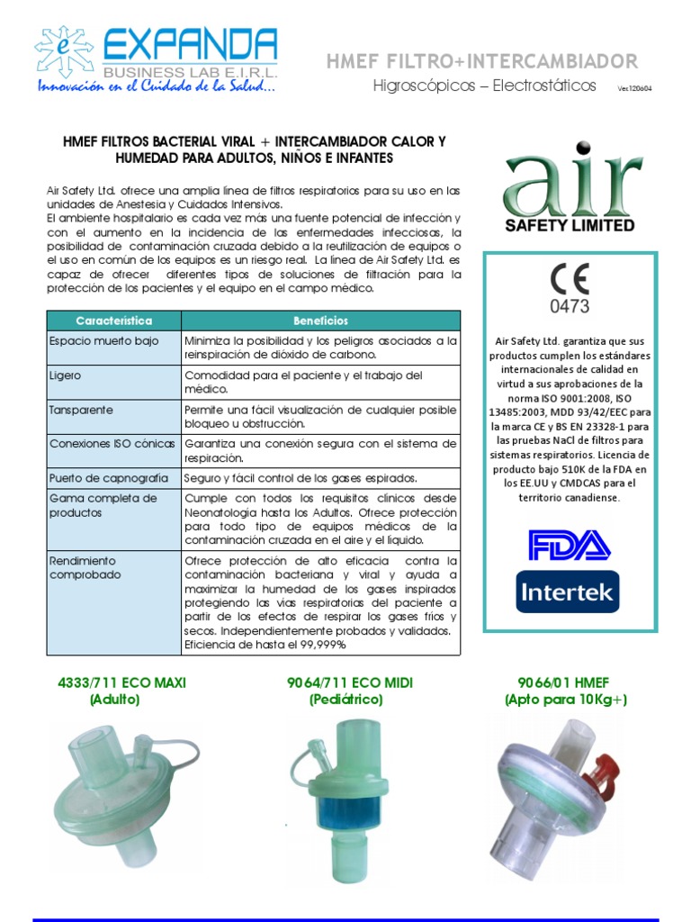 Hmef Airsafety Filter - Data Sheet - Ver.120604 | PDF | Sistema ...