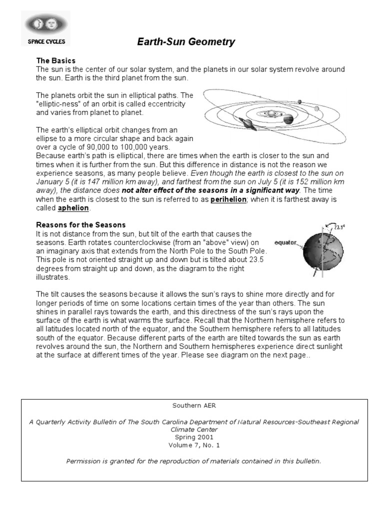 Earth Sun Geometry | PDF | Apsis | Earth