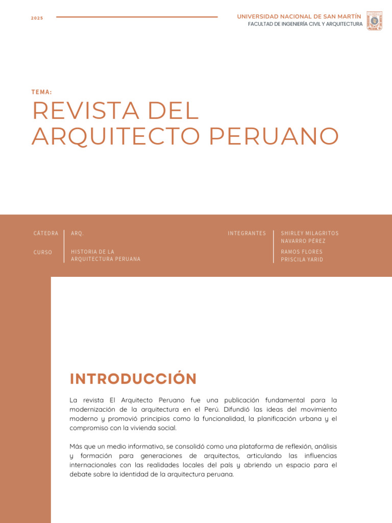 La Revista Del Arquitecto Peruano | PDF