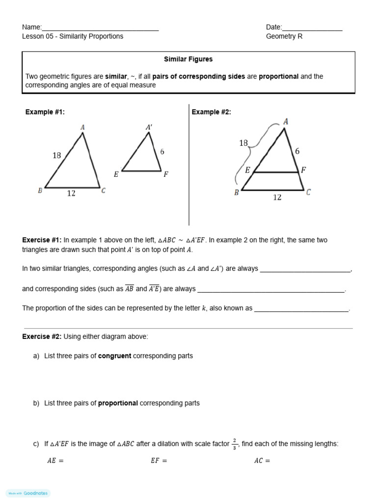 Lesson 05 - Similarity Proportions | PDF | Elementary Mathematics ...