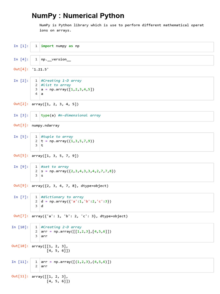 NumPy and Pandas Basics | PDF | Computer Programming | Software Engineering
