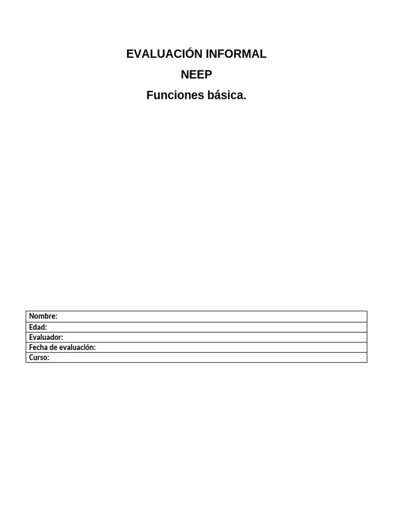Evaluacion NEEP | PDF